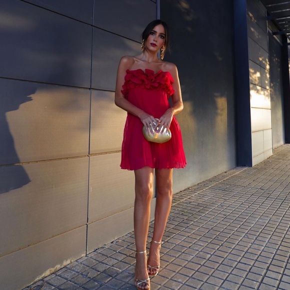 Zara | Dresses | Zara Pleated Ruffle Mini Dress | Poshmark